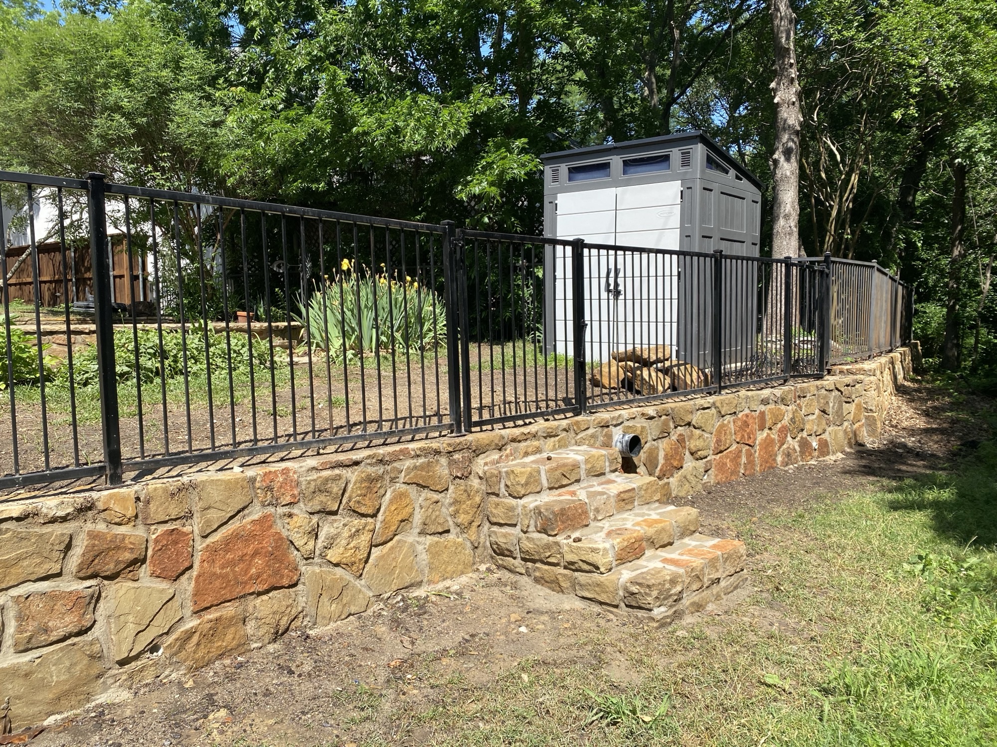 Replaced Crosstie Wall with Milsap Stone Flagstone McKinney